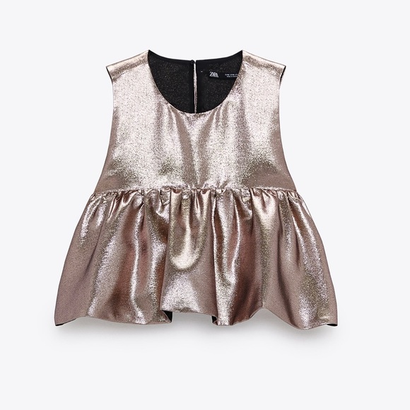 Zara | Tops | Zara Shimmery Ruffle Top | Poshmark